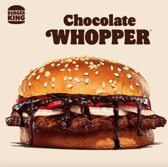 新加坡Burger King推出巧克力汉堡 (Chocolate Whopper) 即日起到“4月15日” - FoodieSG