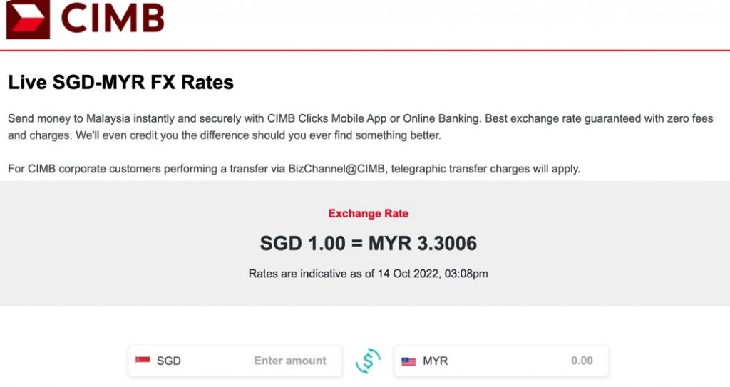 要新币换马币，真的可以去申请CIMB Bank (号称汇率真心高，而且没手续费） - FoodieSG