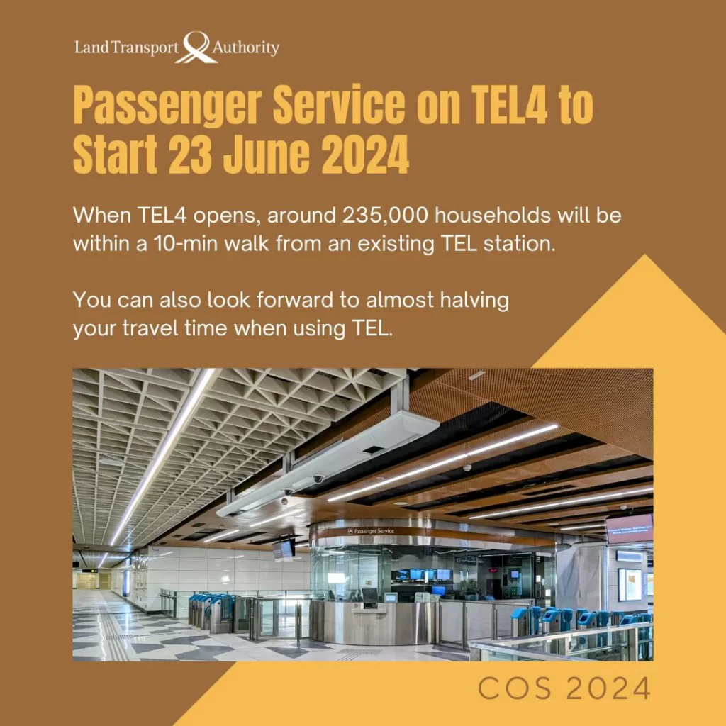东海岸线TEL4 (6月23日) 正式开放：6月21日免费体验乘坐 - FoodieSG