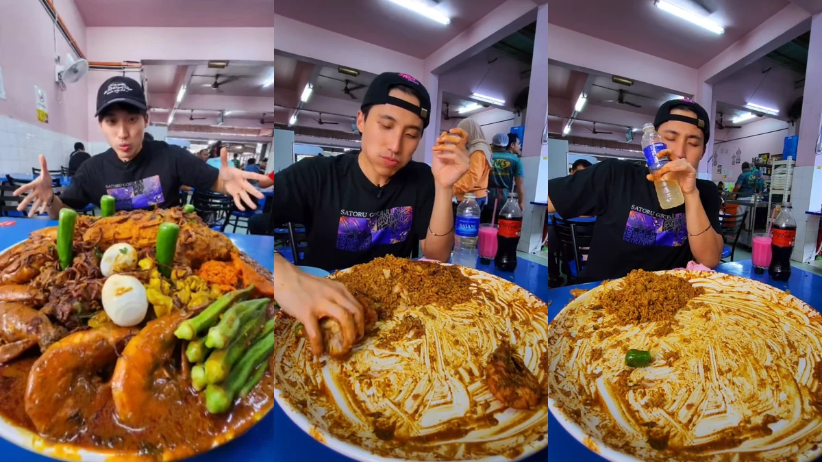 新加坡大胃王“梁照远”，一小时吃完槟城8公斤Nasi Kandar - FoodieSG