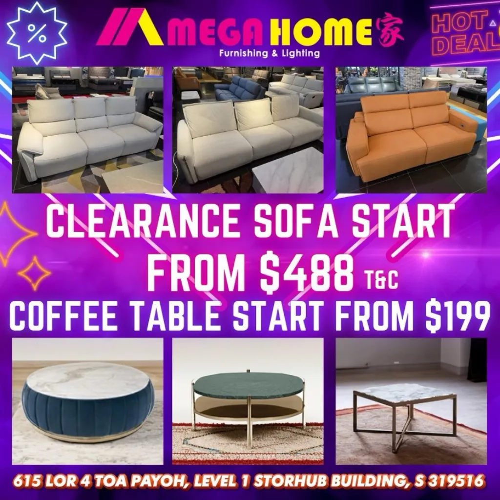 Mega Home 九月家具特卖：沙发$488、床架$399（仅此两天！） - FoodieSG